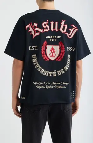 Ksubi League Ekcess Oversize Graphic T-shirt - Black