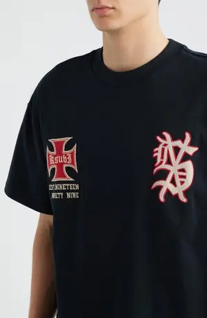 Ksubi League Ekcess Oversize Graphic T-shirt - Black