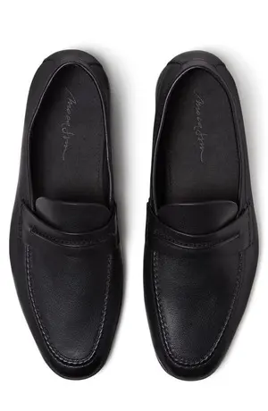 Zegna Natural Grain Leather Driving Loafer - Black