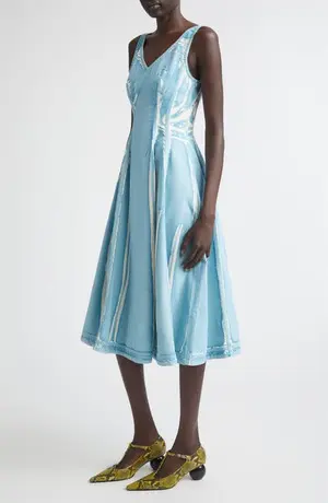 Marni Screenprinted Denim Midi Dress - Prb31sky