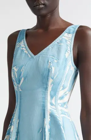 Marni Screenprinted Denim Midi Dress - Prb31sky