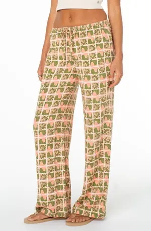 Roxy Iyla Printed Wide-leg Drawstring Pants