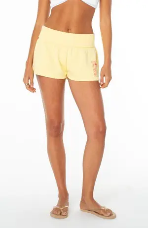 Roxy Sunday Foldover Waist Shorts - Popcorn