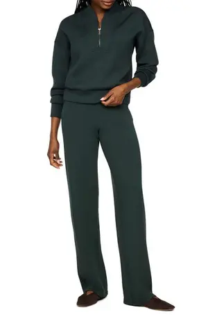 Spanx Airessentials Shawl Collar Half Zip Pullover - Night Forest Heather