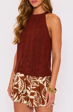 VICI Verona Sleeveless Sweater - Dark Brown