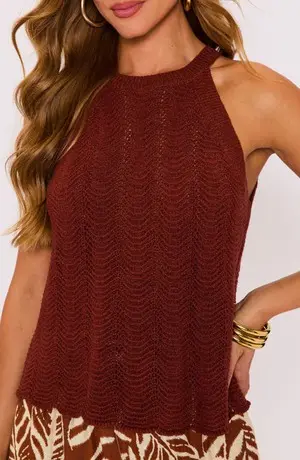 VICI Verona Sleeveless Sweater - Dark Brown