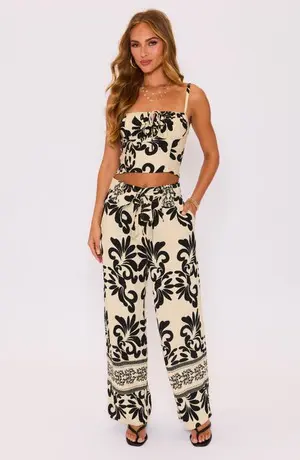VICI Coastal Print Wide Leg Pants