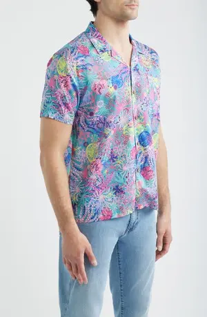 BOARDIES Coral Print Camp Shirt - Multi