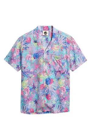 BOARDIES Coral Print Camp Shirt - Multi