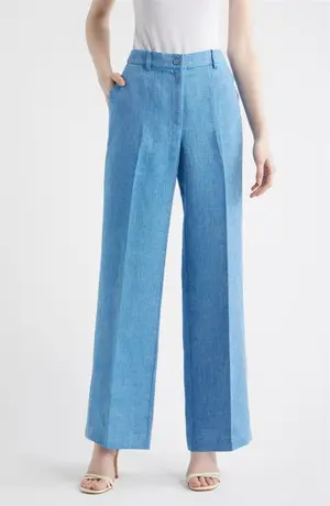 Elie Tahari Edna Linen Wide-leg Pants