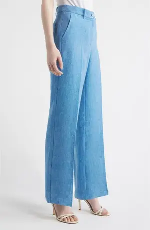 Elie Tahari Edna Linen Wide-leg Pants