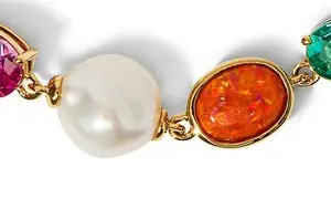 Nadri Frieda Cubic Zirconia & Freshwater Pearl Chain Bracelet