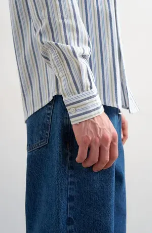 Topman Relaxed Fit Stripe Cotton Button-down Oxford Shirt