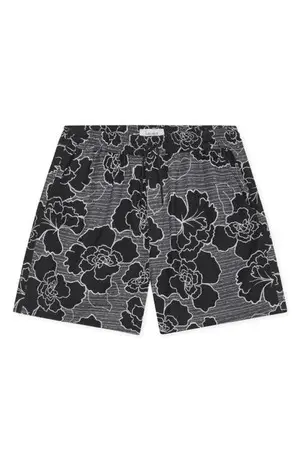 LES DEUX Charlie Poppy Pattern Knit Drawstring Shorts