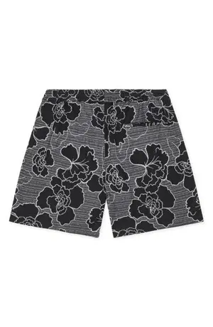 LES DEUX Charlie Poppy Pattern Knit Drawstring Shorts