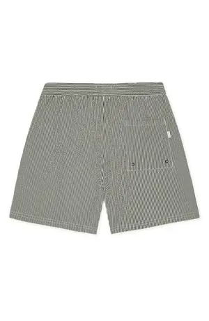 LES DEUX Stripe Seersucker Swim Shorts - Black