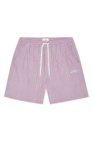 LES DEUX Stripe Seersucker Swim Shorts
