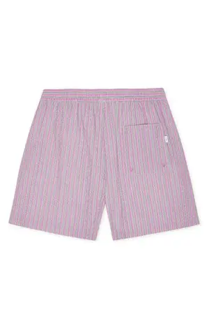 LES DEUX Stripe Seersucker Swim Shorts