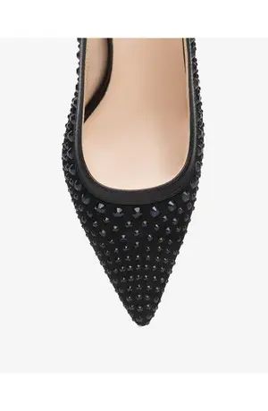NEROGIARDINI Embellished Slingback Pointed Toe Pump - Black