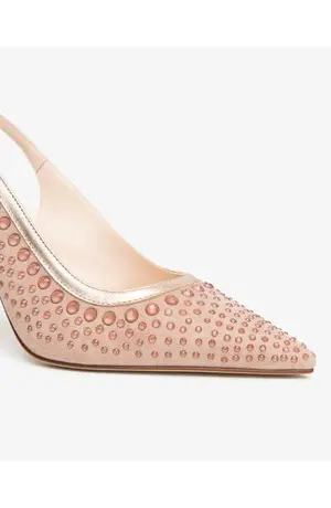 NEROGIARDINI Embellished Slingback Pointed Toe Pump - Rose