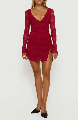 Princess Polly Airaella Long Sleeve Lace Mini Dress