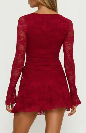 Princess Polly Airaella Long Sleeve Lace Mini Dress
