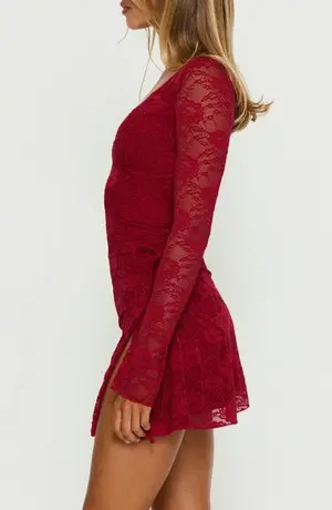 Princess Polly Airaella Long Sleeve Lace Mini Dress