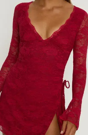 Princess Polly Airaella Long Sleeve Lace Mini Dress