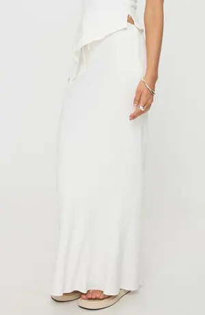 Princess Polly Mercer Low-rise Linen-blend Midi Skirt