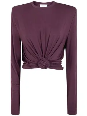 Magda Butrym Twist Long Sleeve Top - Brown