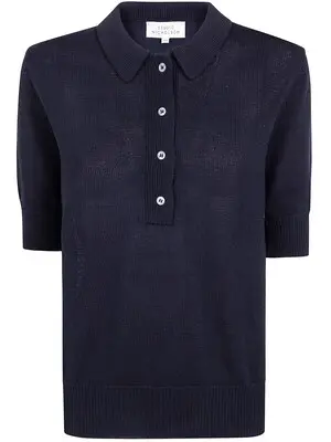 Studio Nicholson Knitted Polo Top - Black