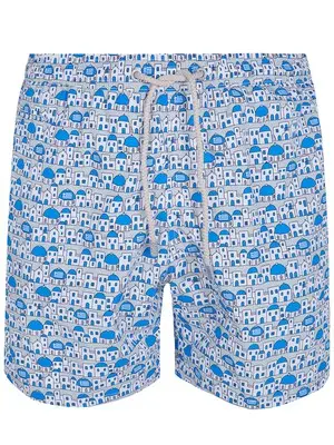 MC2 SAINT BARTH Lighting Micro Fantasy Santorini View Swim Shorts - Blue