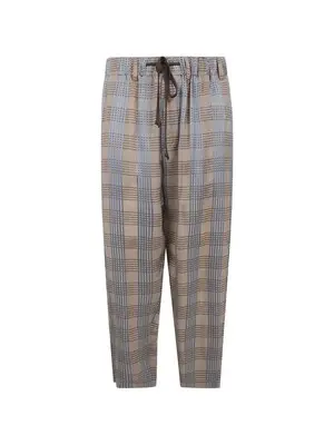 UMA WANG Gorlitz' Plaid Viscose Trousers - Blue