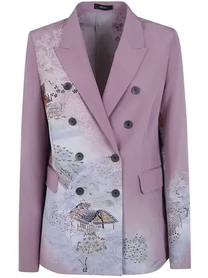 IBRIGU Double-breasted Komon Kimono Jacket