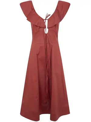 TWINSET Cotton Blend Midi Dress