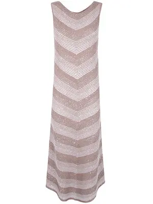 D.exterior Degrade` Lux Long Dress - Brown