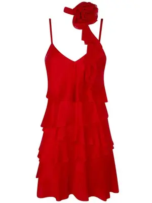 BLUGIRL Satin Dress With Ruching - Red