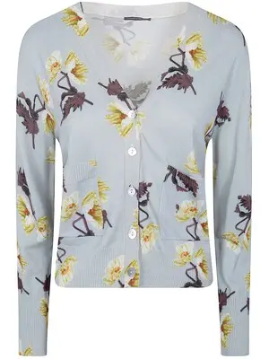 IN BED WITH YOU V-neck Printed Cardigan - Blue