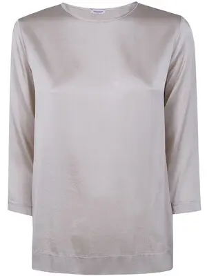 ROSSOPURO 3/4 Sleeve Silk Blouse