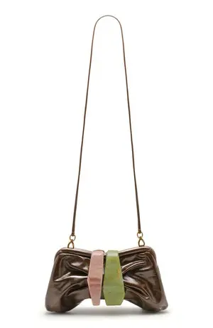 Cult Gaia Julita Leather Frame Clutch