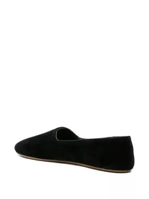 THE ROW Ponti Velvet Slippers - Black
