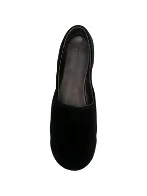 THE ROW Ponti Velvet Slippers - Black