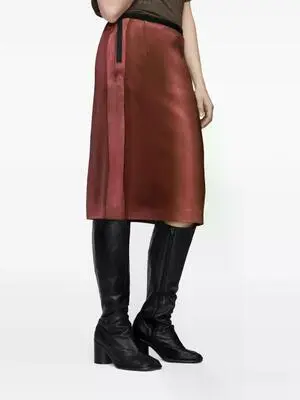 MAISON MARGIELA Satin Midi Skirt With Sun-faded Sheen And Contrasting Trims