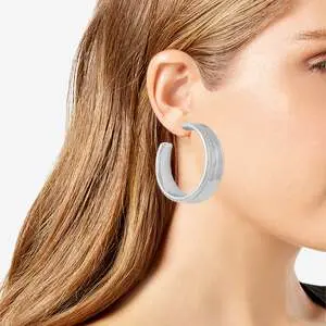 Vince Camuto Chunky Open Hoop Earrings - Silver Tone