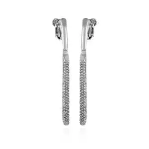 Vince Camuto Silvertone Linear Drop Clip On Earrings - Silver Tone