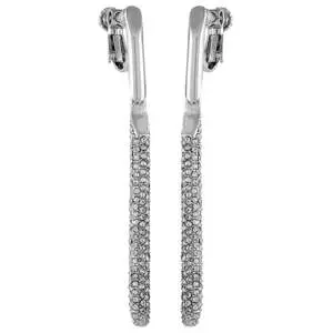 Vince Camuto Silvertone Linear Drop Clip On Earrings
