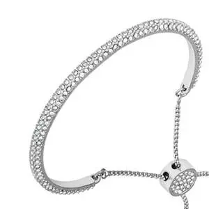 Vince Camuto Silvertone Pave Crystal Slider Bracelet