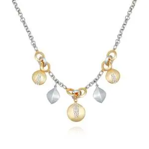 Vince Camuto Gilded Leaf Charm Necklace - Two Tone