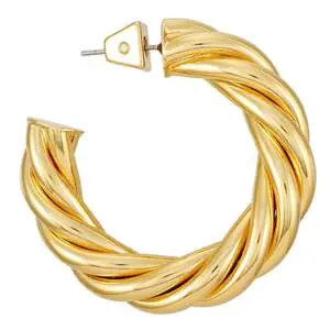 Vince Camuto Goldtone Textured Rope Hoop Earrings