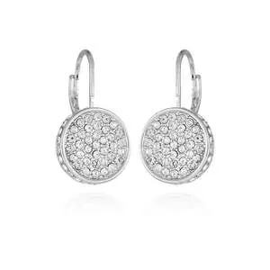 Vince Camuto Silvertone Glass Stone Leverback Earrings - Silver Tone